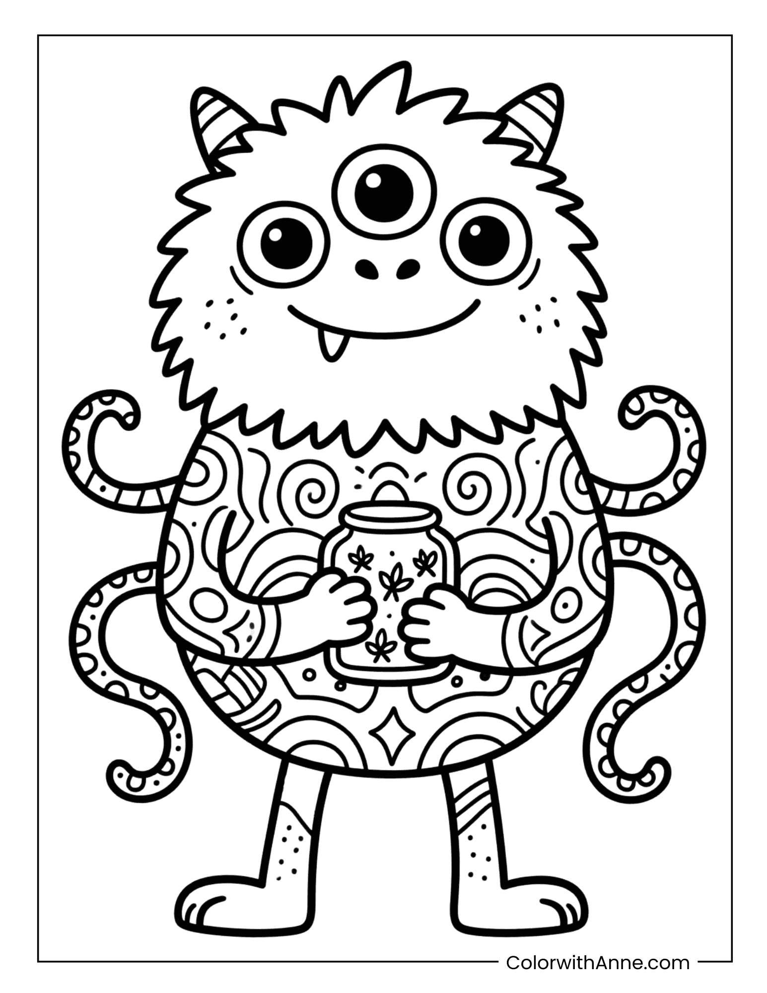 Monster Coloring Pages (Free PDF Printables) - ColorwithAnne