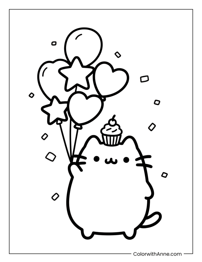 Pusheen Coloring Pages (Free PDF Printables) - ColorwithAnne