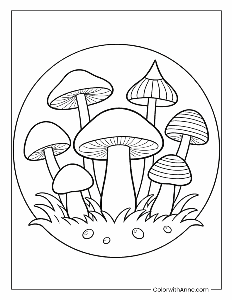 20 Mushroom Coloring Pages (Free PDF Printables)
