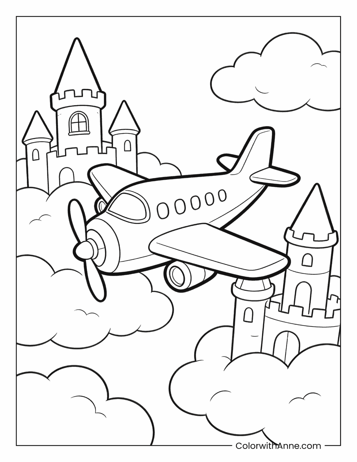 Airplane Coloring Pages (Free PDF Printables) - ColorwithAnne