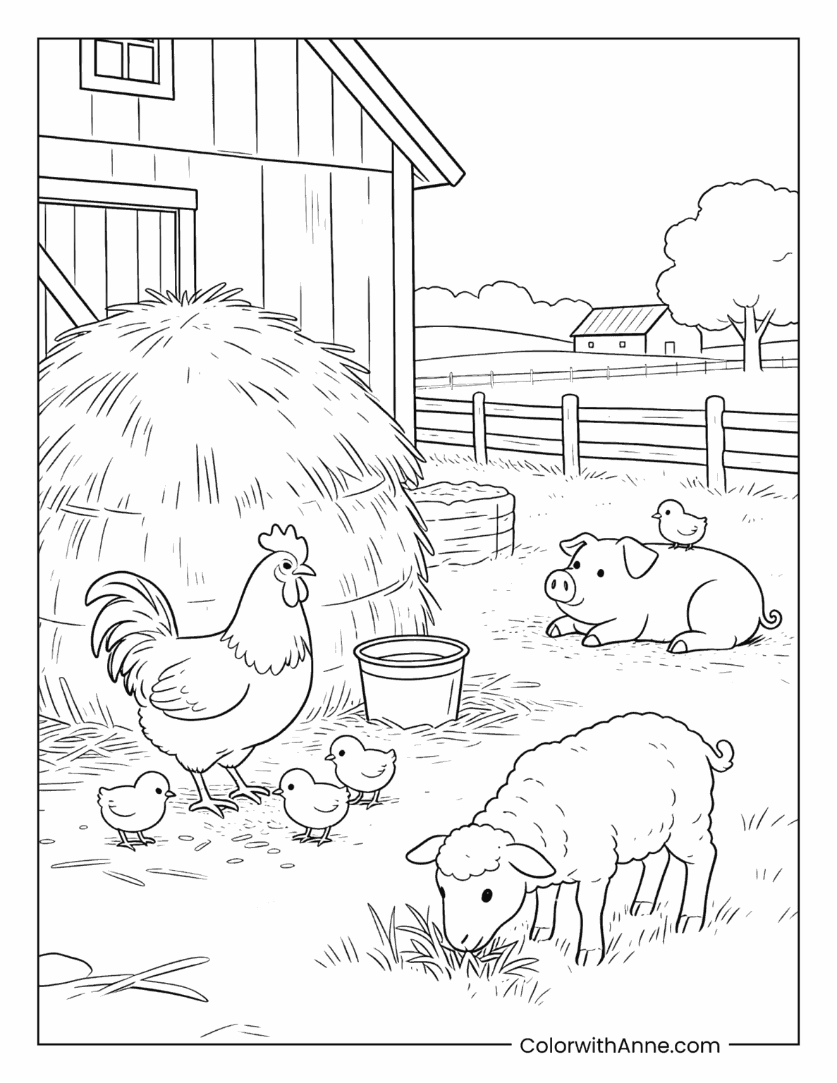 Farm Coloring Pages (Free PDF Printables) - ColorwithAnne