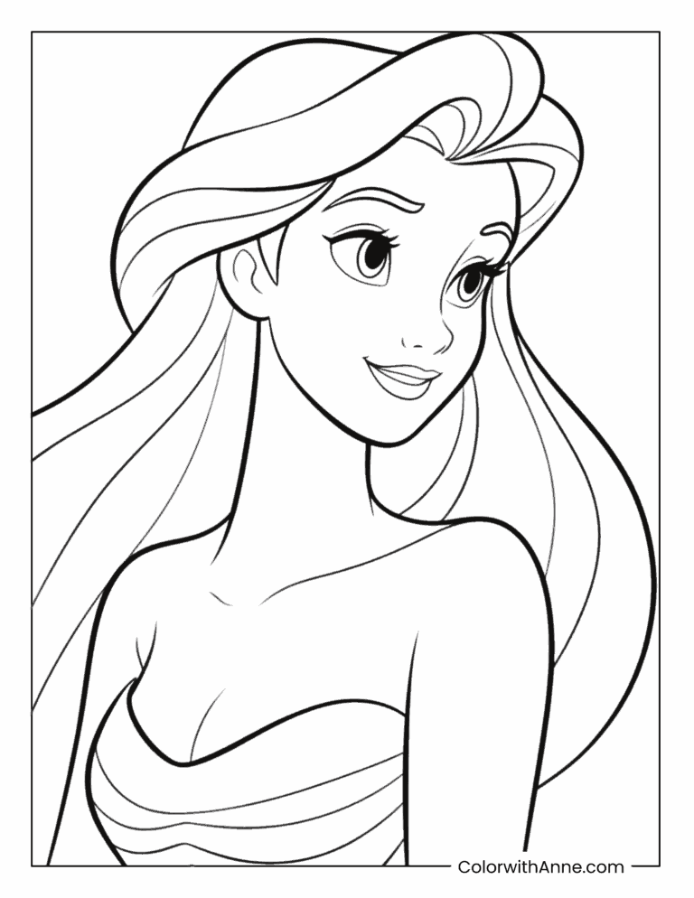 Ariel Coloring Pages (Free PDF Printables) - ColorwithAnne
