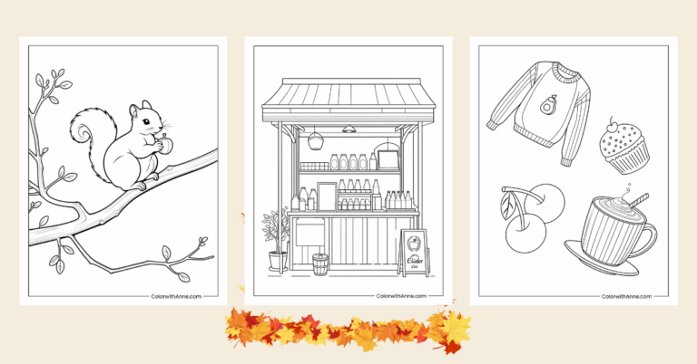 12 Autumn & Fall Coloring Pages (Free PDF Printables)