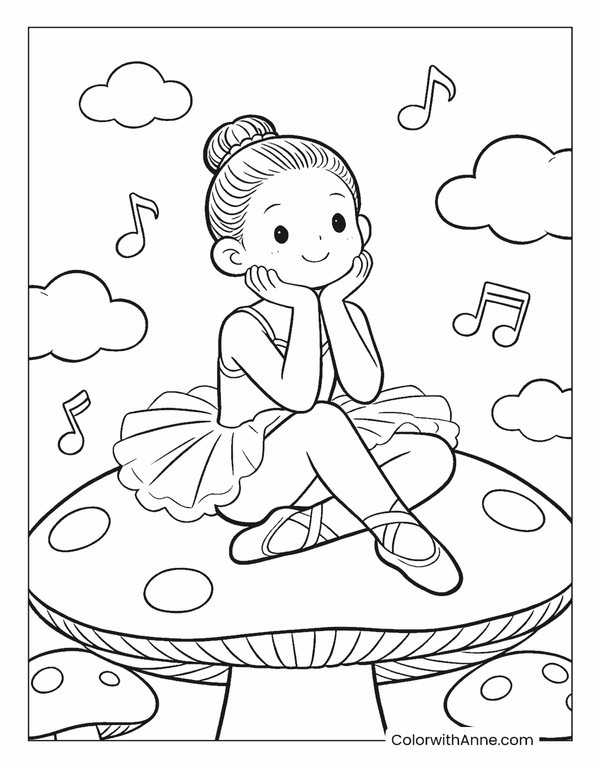 Ballerina Coloring Pages (Free PDF Printables) - ColorwithAnne