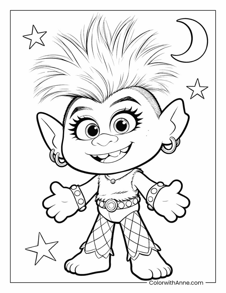 Trolls Coloring Pages (Free PDF Printables)