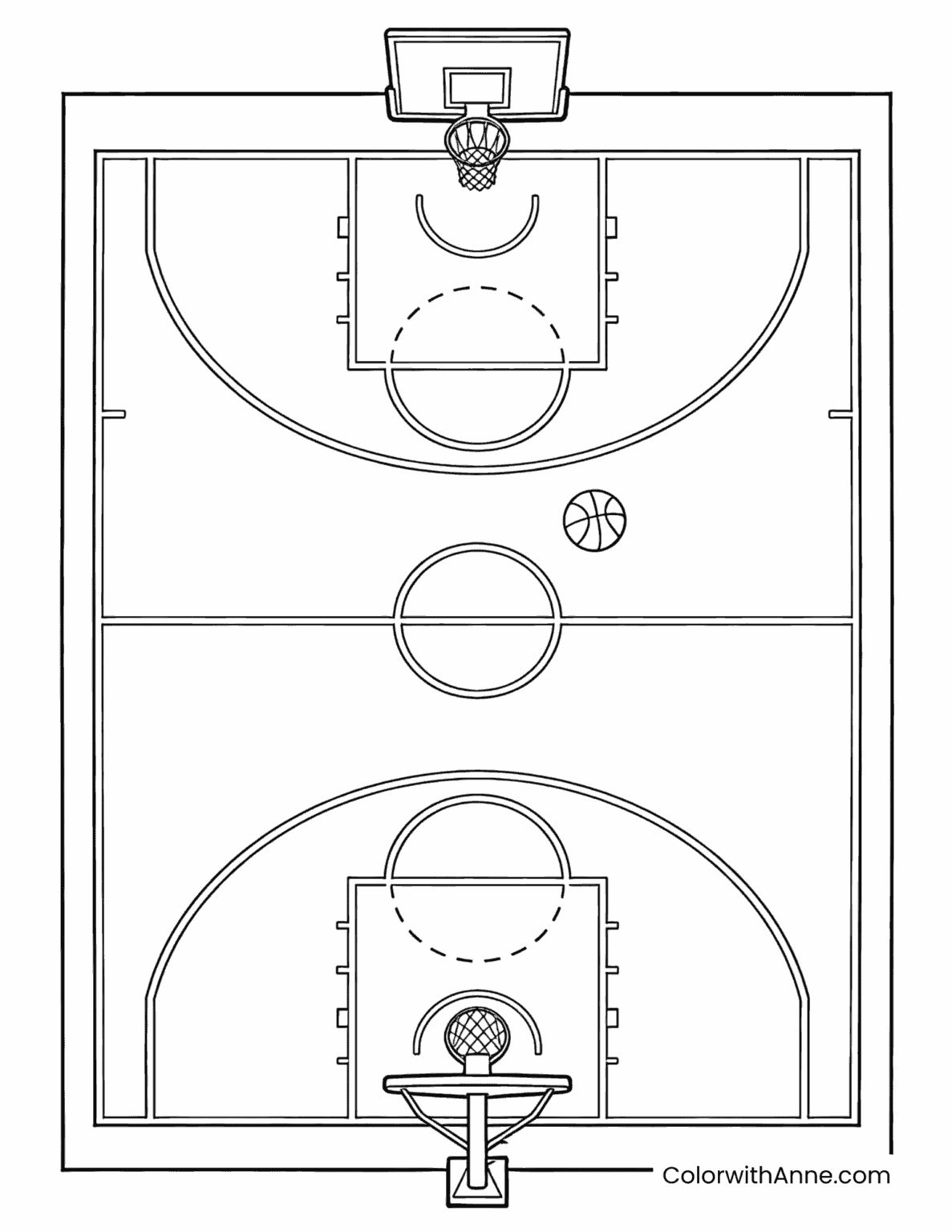 Basketball Coloring Pages (Free PDF Printables) - ColorwithAnne