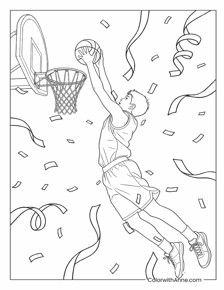 Basketball Coloring Pages (Free PDF Printables) - ColorwithAnne