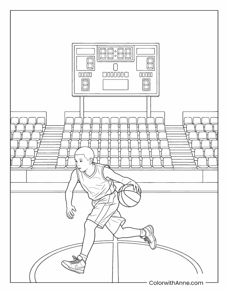 Basketball Coloring Pages (Free PDF Printables) - ColorwithAnne