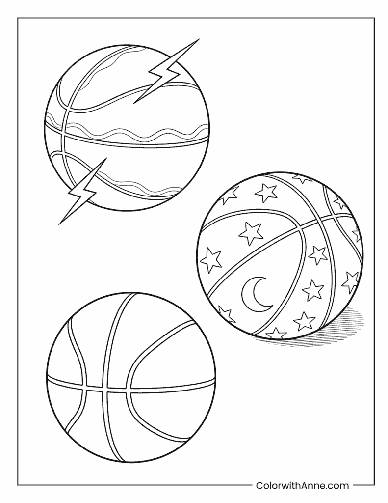 Basketball Coloring Pages (Free PDF Printables) - ColorwithAnne