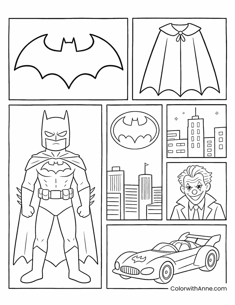 Batman Coloring Pages (Free PDF Printables) - ColorwithAnne