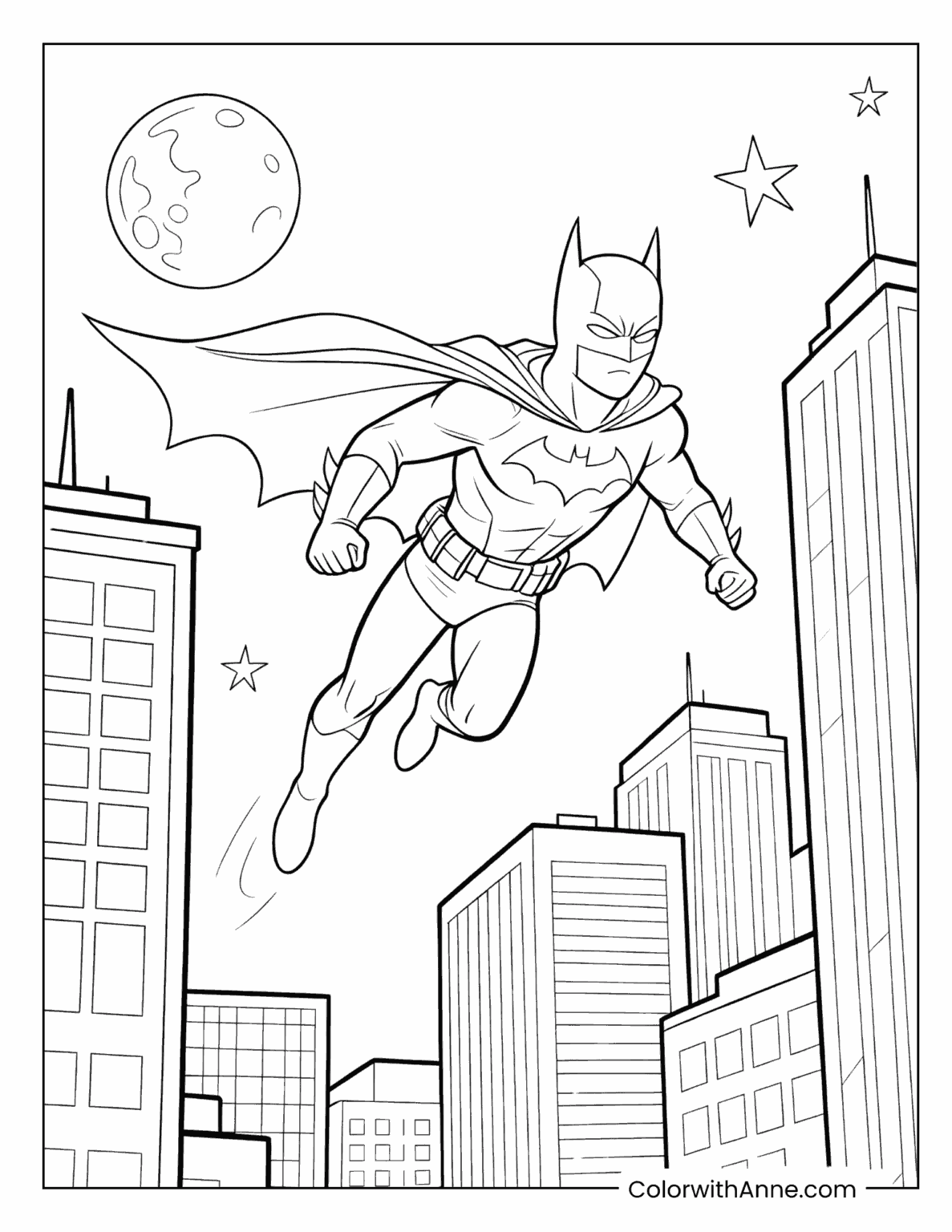Batman Coloring Pages (Free PDF Printables) - ColorwithAnne