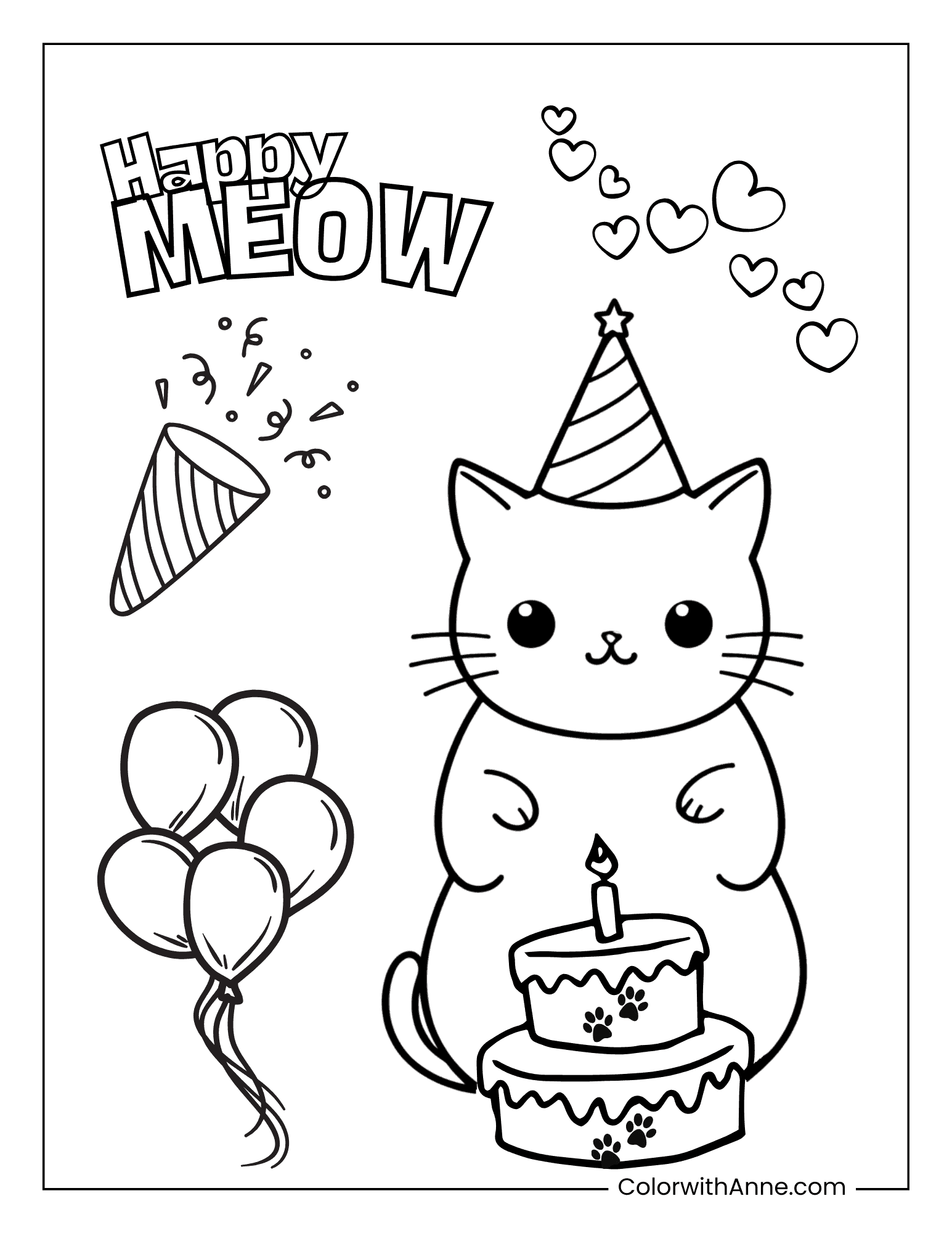 22 Cat Coloring Pages (Free PDF Printables)