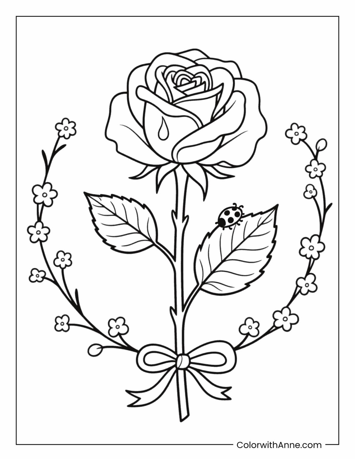 Rose Coloring Pages (Free PDF Printables) - ColorwithAnne