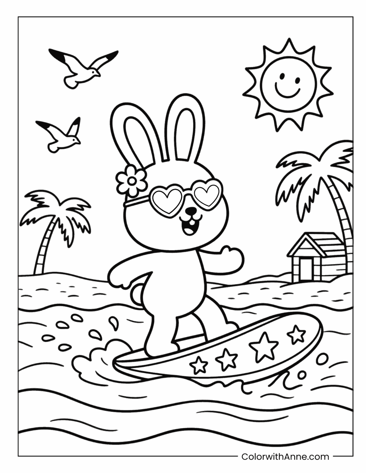Beach Coloring Pages (Free PDF Printables) - ColorwithAnne