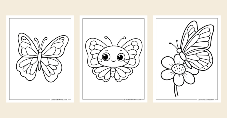 Butterfly Coloring Pages (Free PDF Printables)