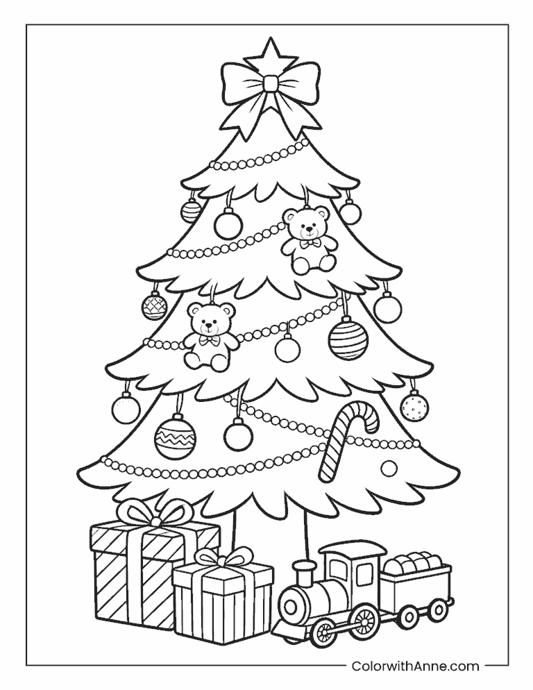 Christmas Tree Coloring Pages (Free PDF Printables)