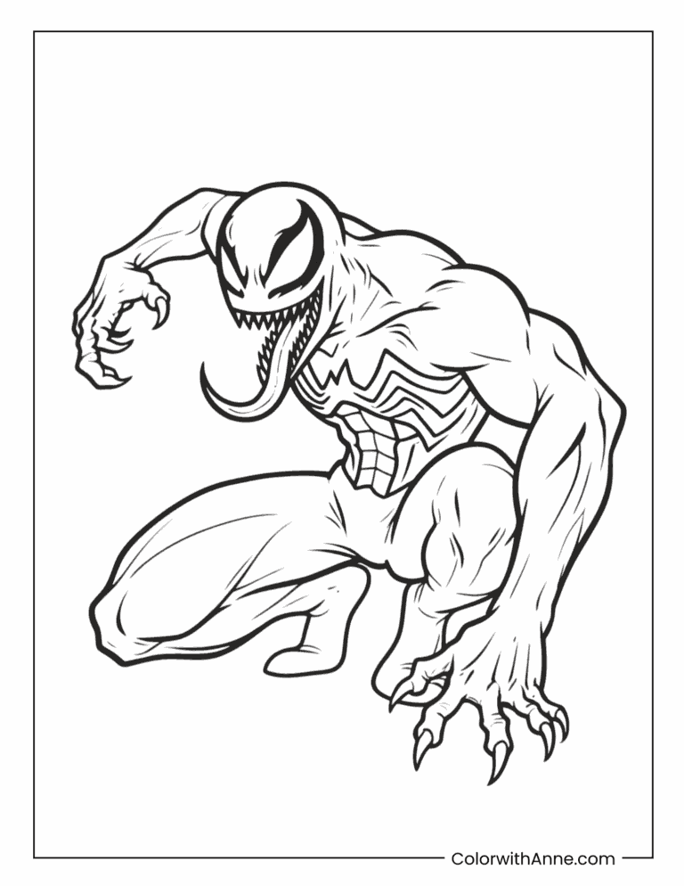 Venom Coloring Pages (Free PDF Printables) - ColorwithAnne