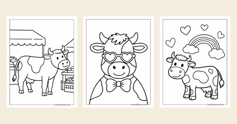 20 Cow Coloring Pages (Free PDF Printables)