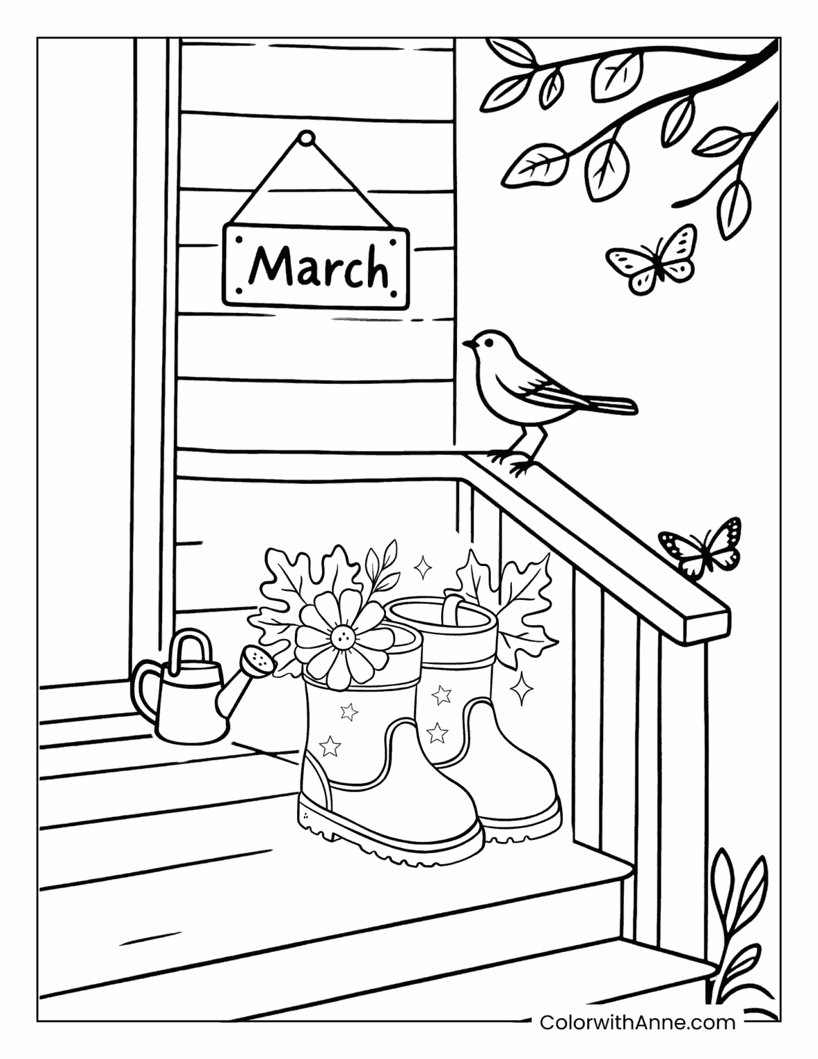 March Coloring Pages (Free PDF Printables) - ColorwithAnne