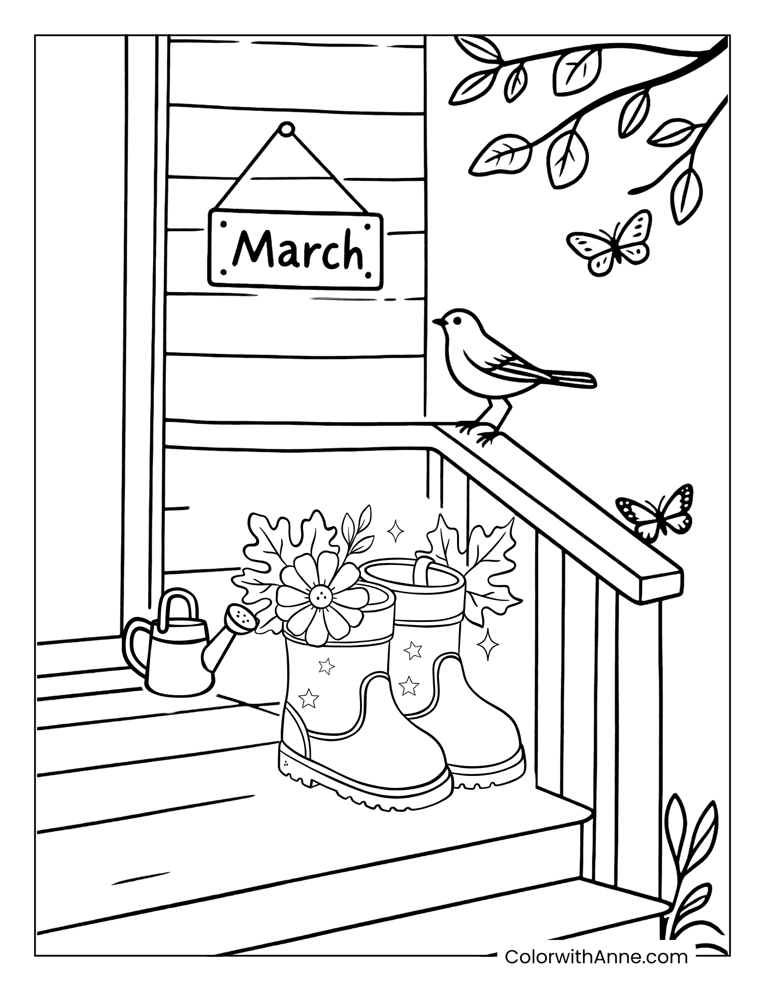 March Coloring Pages (Free PDF Printables) - ColorwithAnne