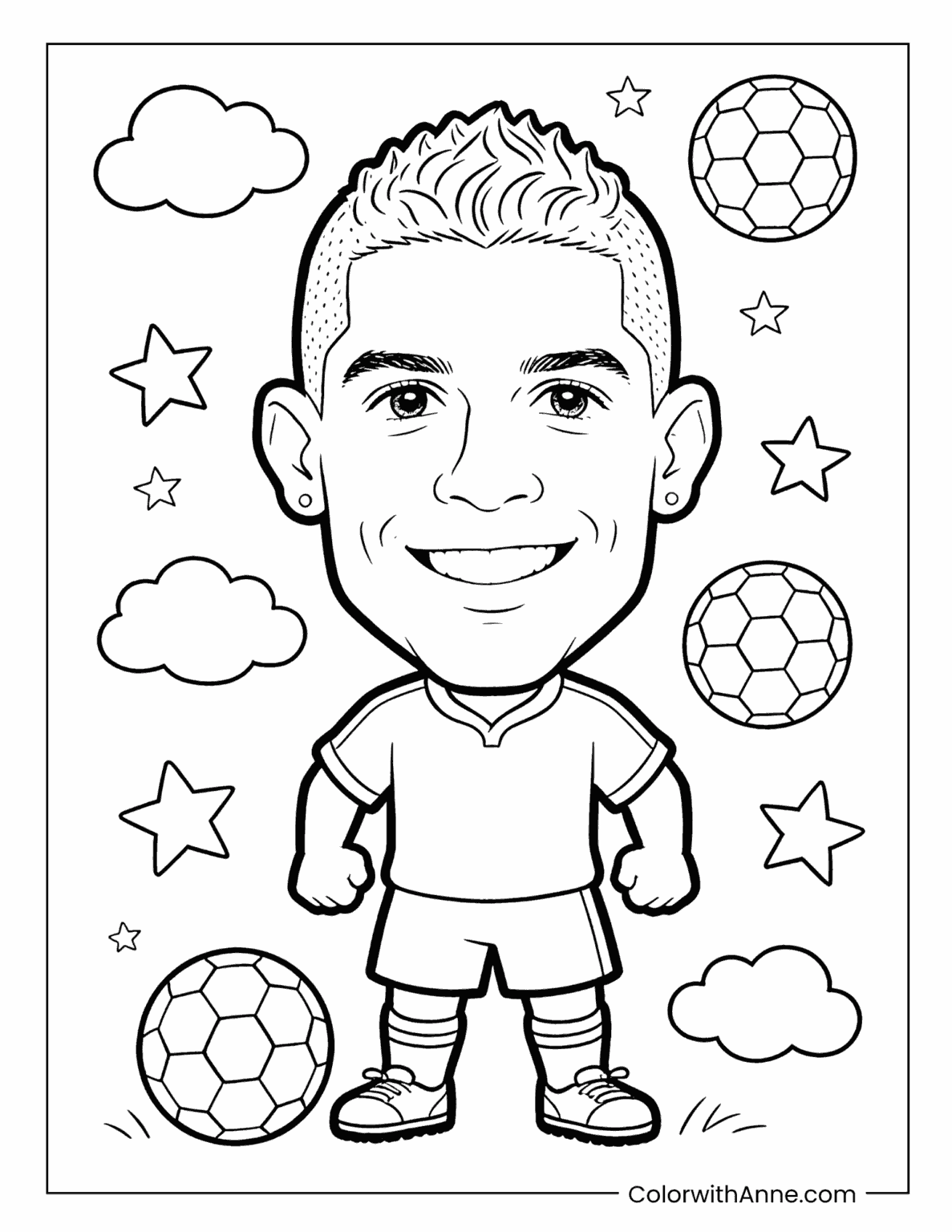 Ronaldo Coloring Pages (Free PDF Printables) - ColorwithAnne