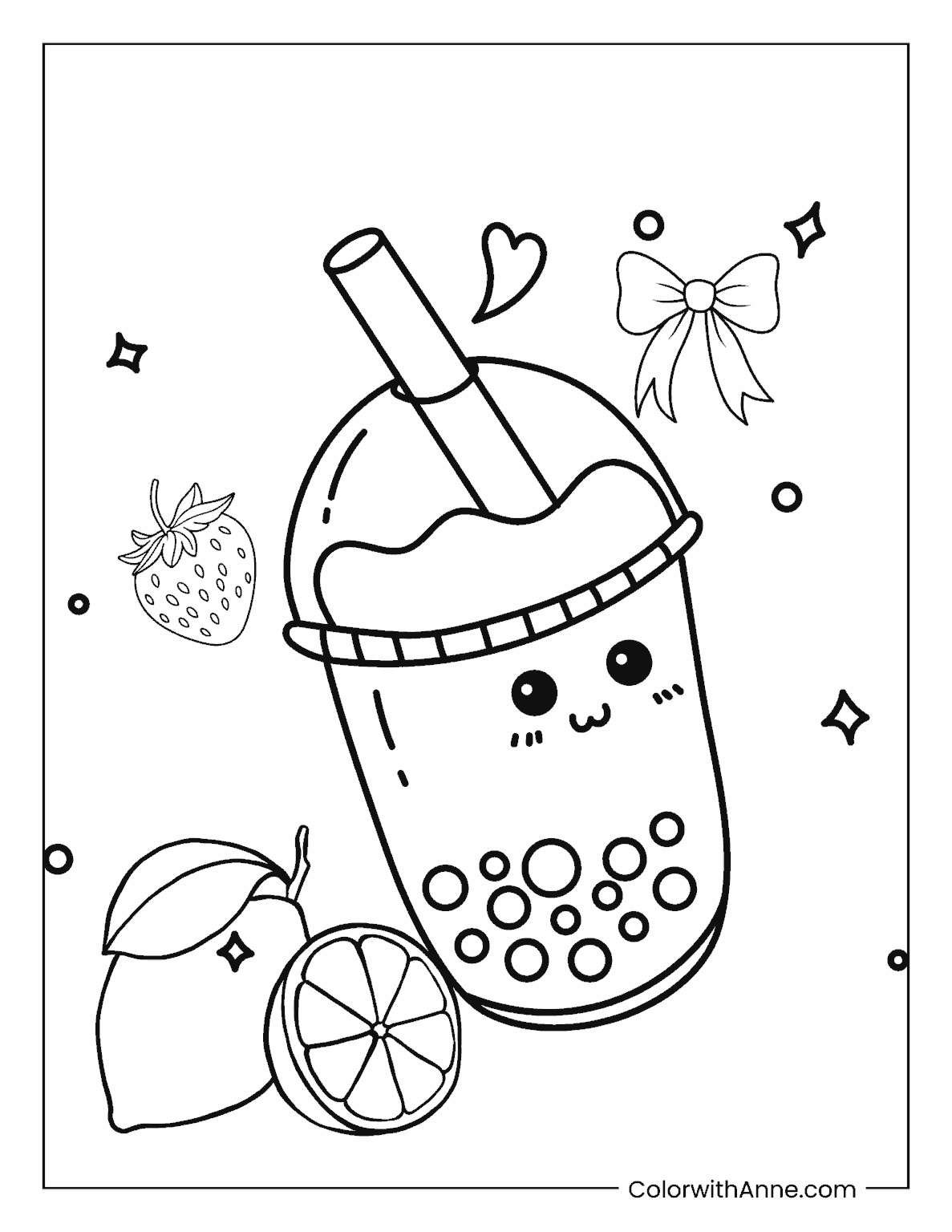 Boba Coloring Pages (Free PDF Printables) - ColorwithAnne