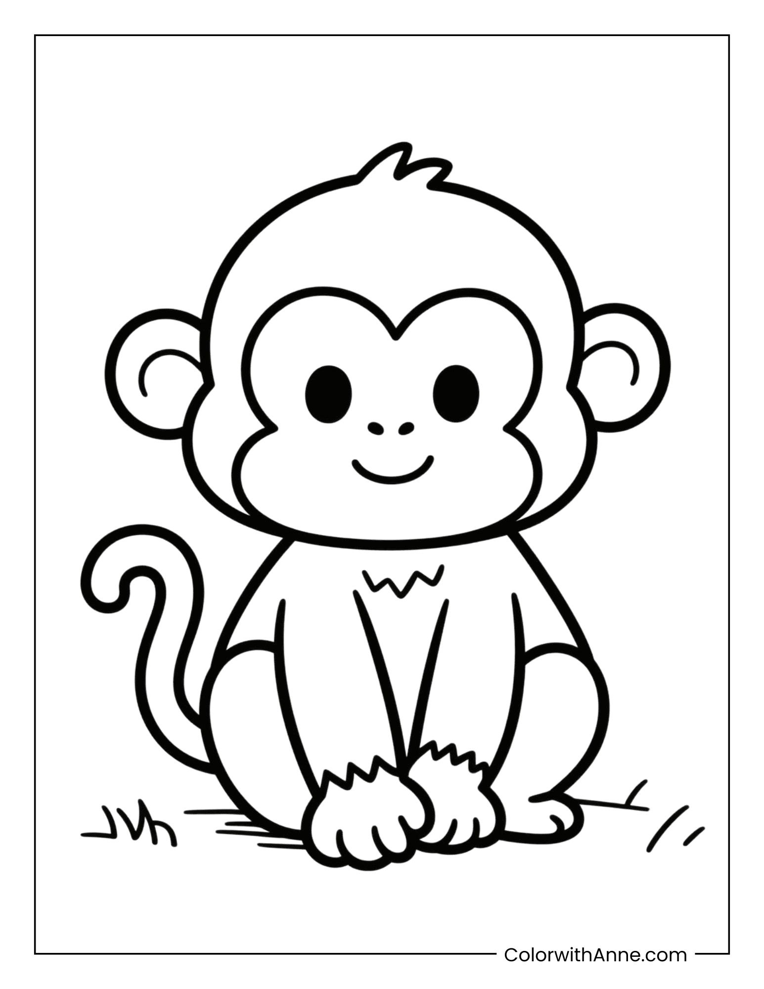 Monkey Coloring Pages (Free PDF Printables) - ColorwithAnne