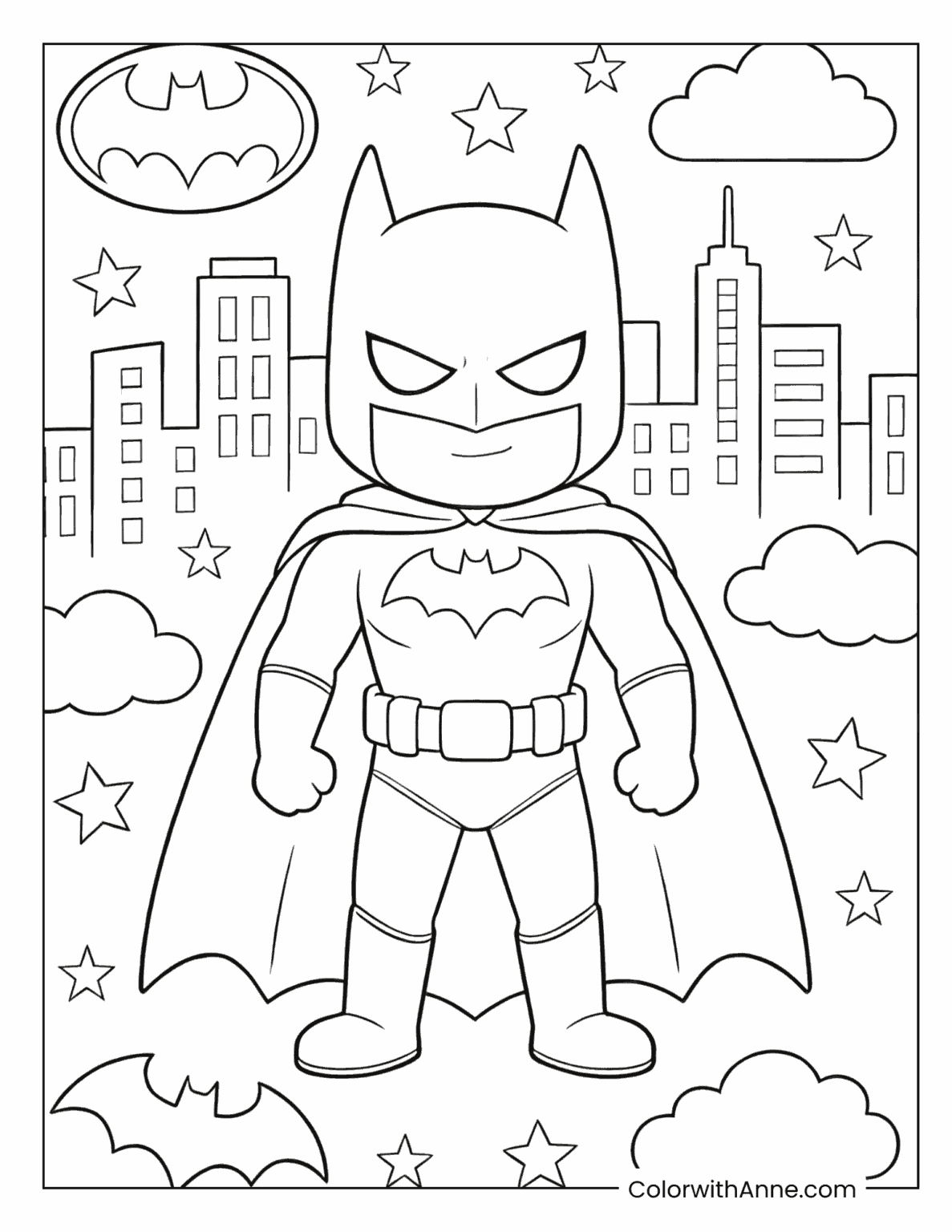 Batman Coloring Pages (Free PDF Printables) - ColorwithAnne