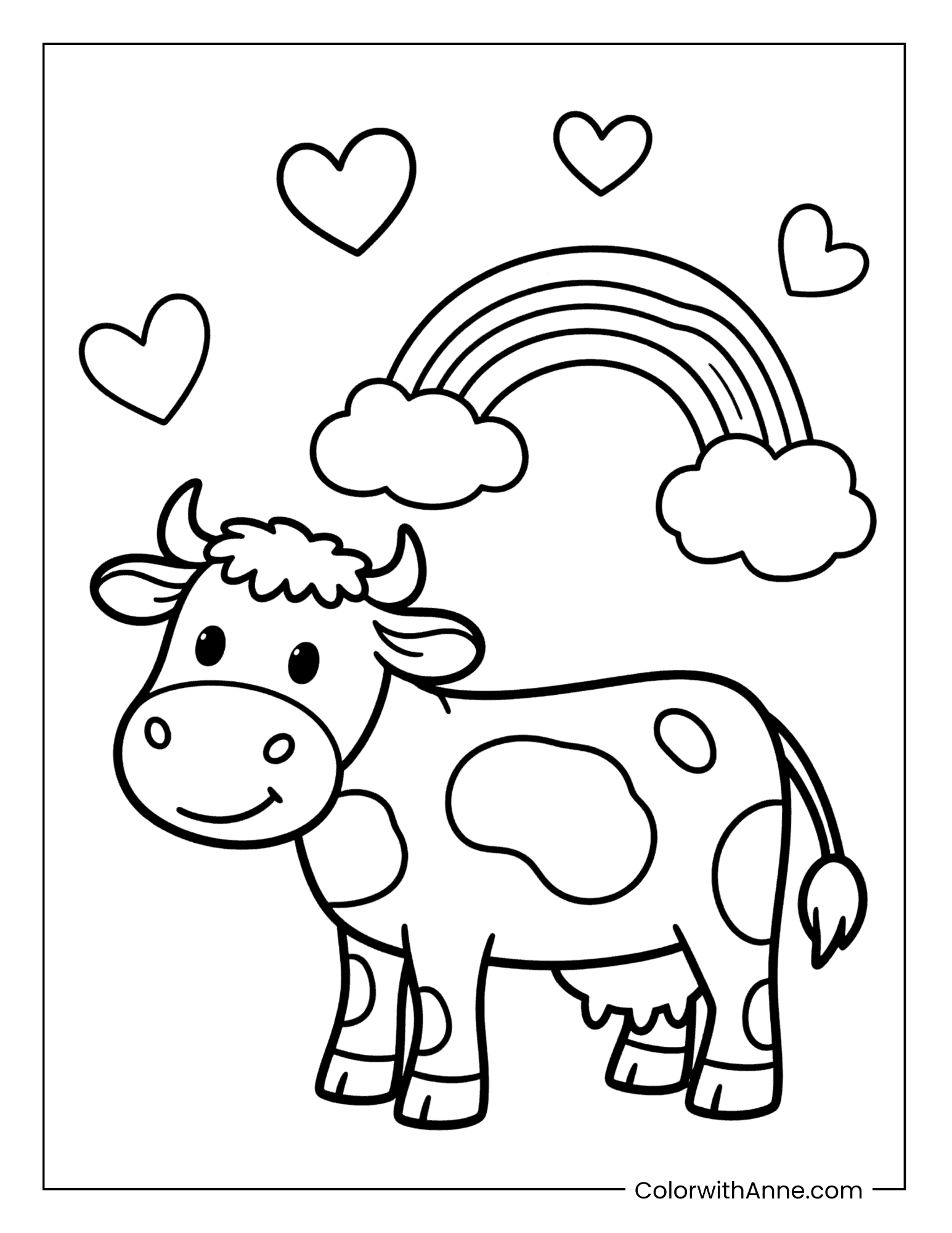 20 Cow Coloring Pages (Free PDF Printables)
