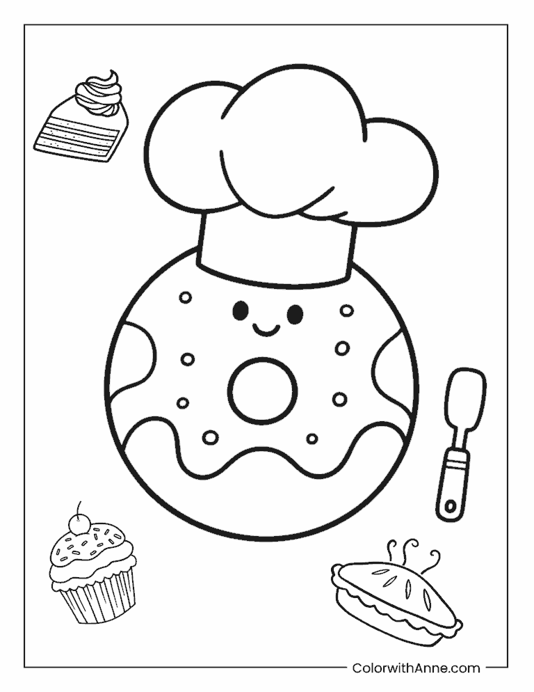 20 Donut Coloring Pages (Free PDF Printables)