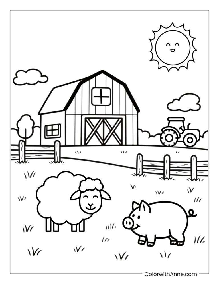 Farm Coloring Pages (Free PDF Printables) - ColorwithAnne