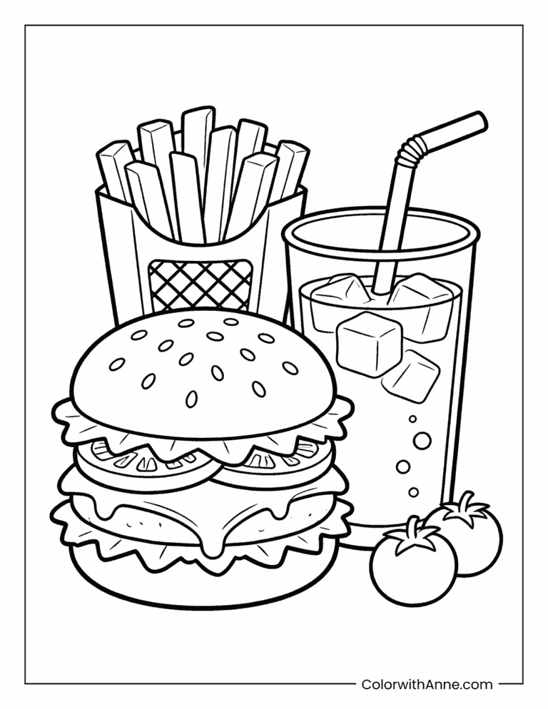 Cute Food Coloring Pages (Free PDF Printables) - ColorwithAnne