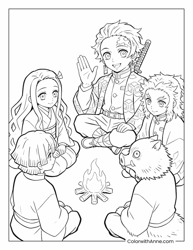 Demon Slayer Coloring Pages (Free PDF Printables) - ColorwithAnne