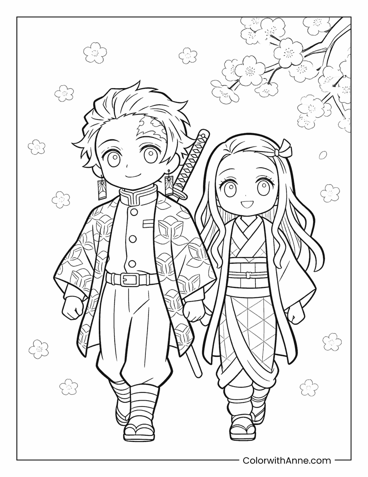Demon Slayer Coloring Pages (Free PDF Printables) - ColorwithAnne