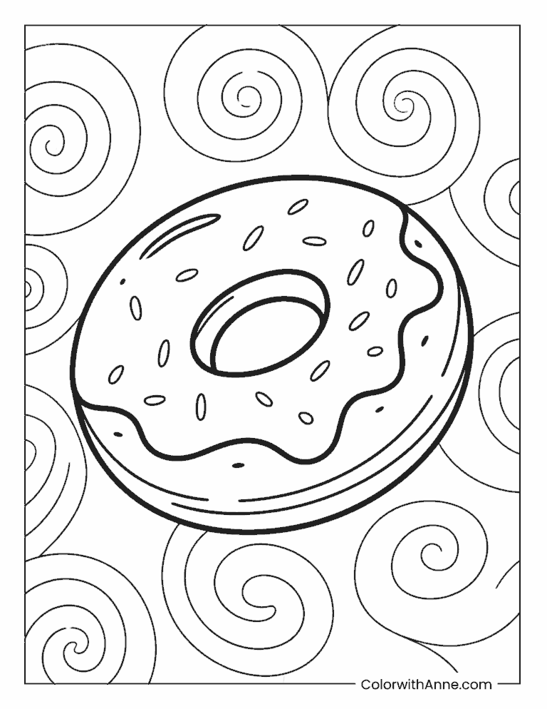 20 Donut Coloring Pages (Free PDF Printables)