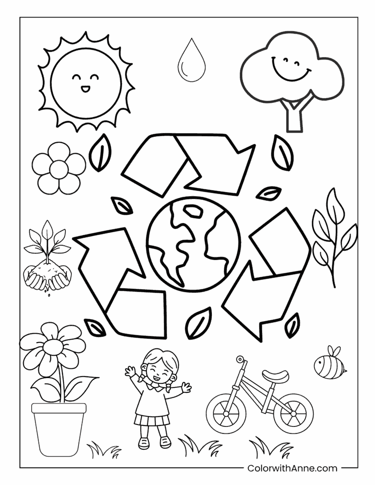 Earth Day Coloring Pages (Free PDF Printables) - ColorwithAnne