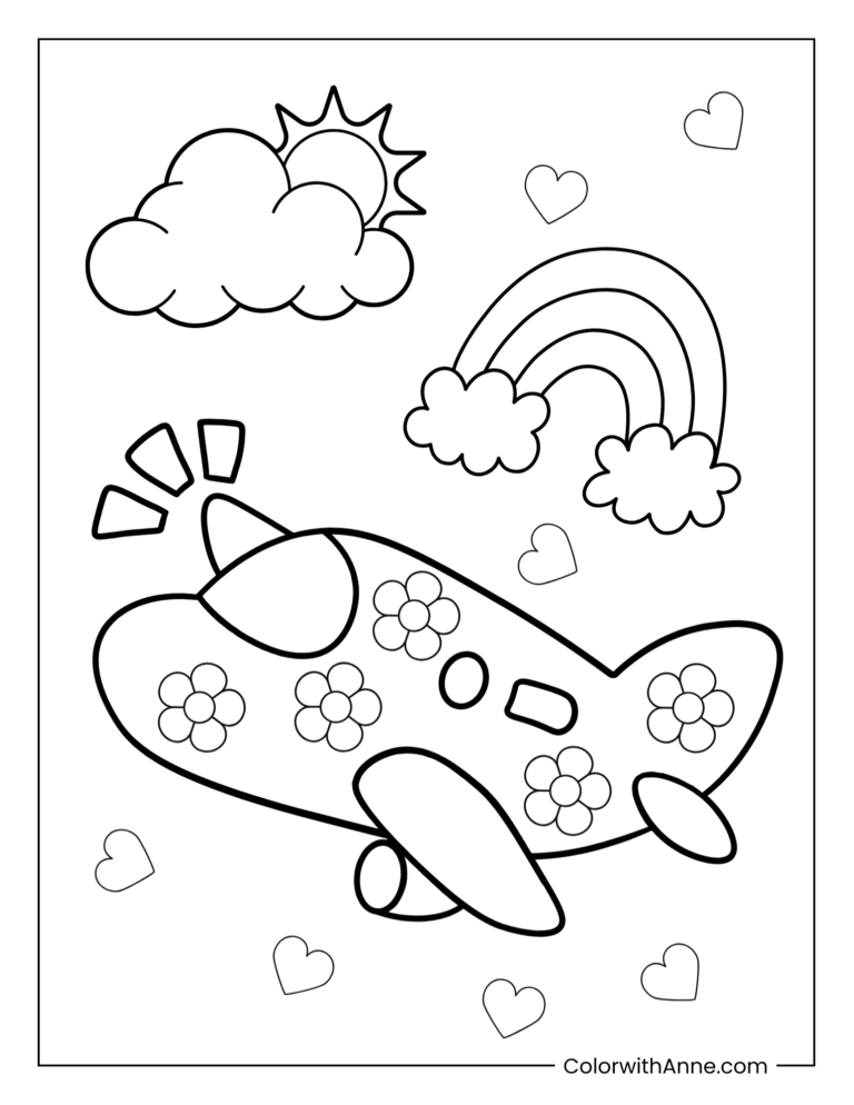 Airplane Coloring Pages (Free PDF Printables) - ColorwithAnne