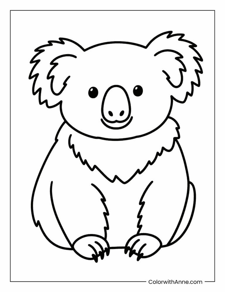 Koala Coloring Pages (Free PDF Printables) - ColorwithAnne