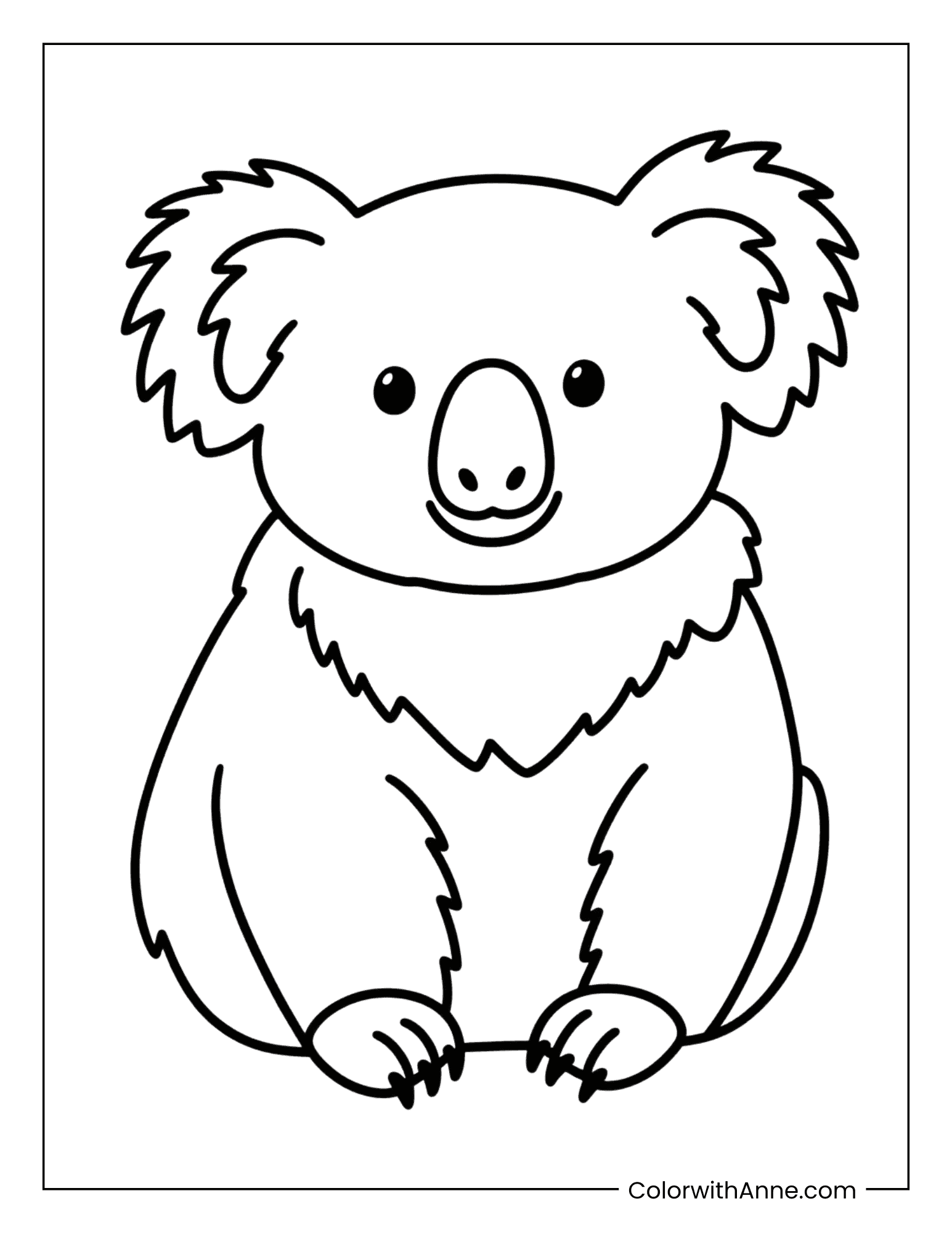 Koala Coloring Pages (Free PDF Printables) - ColorwithAnne