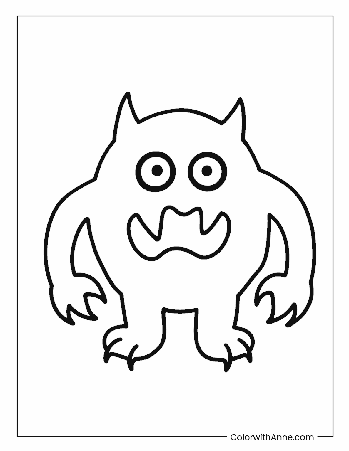 Monster Coloring Pages (Free PDF Printables) - ColorwithAnne