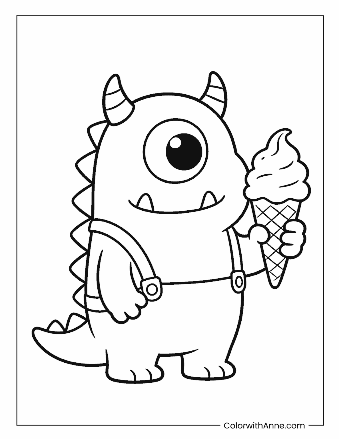 Monster Coloring Pages (Free PDF Printables) - ColorwithAnne