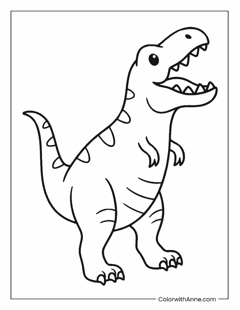 T-Rex Coloring Pages (Free PDF Printables) - ColorwithAnne