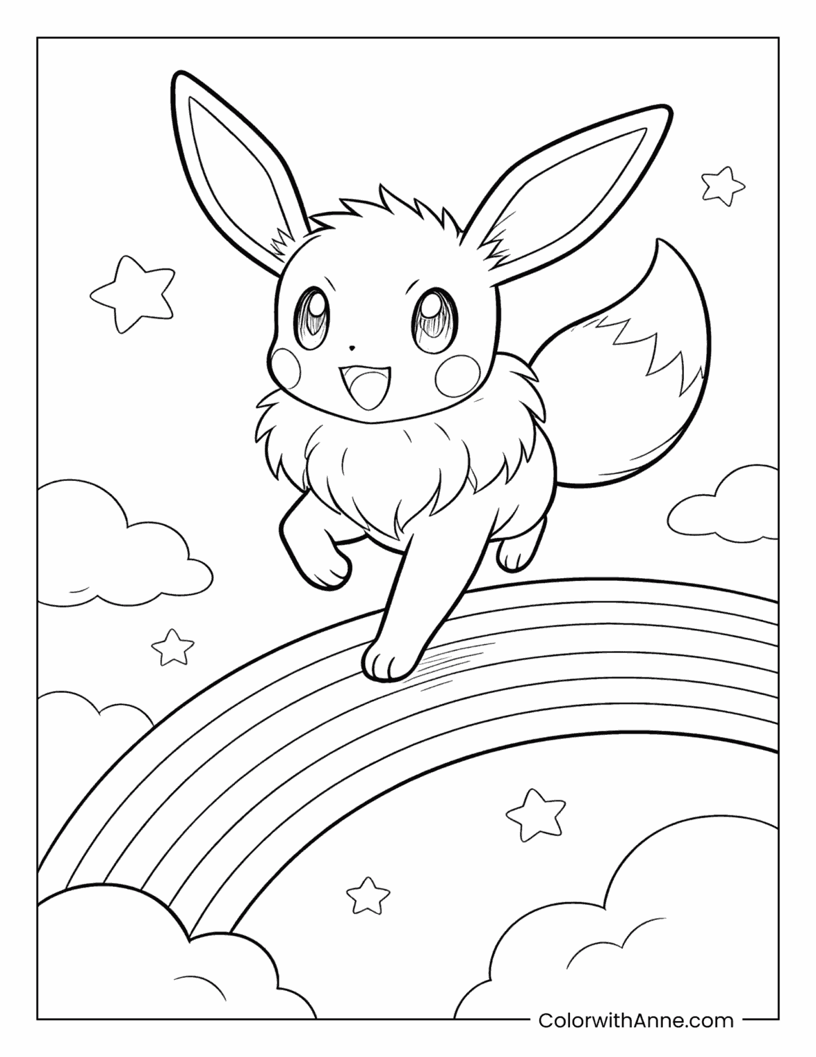 Eevee Coloring Pages (Free PDF Printables) - ColorwithAnne