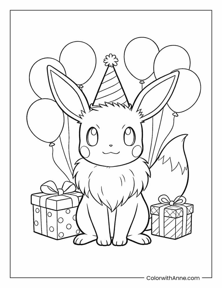 Eevee Coloring Pages (Free PDF Printables) - ColorwithAnne