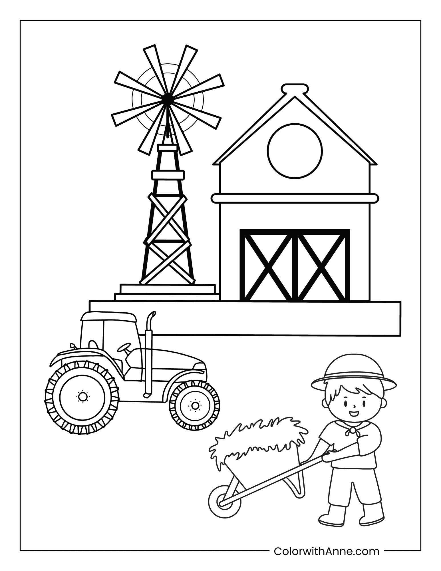 Farm Coloring Pages (Free PDF Printables) - ColorwithAnne