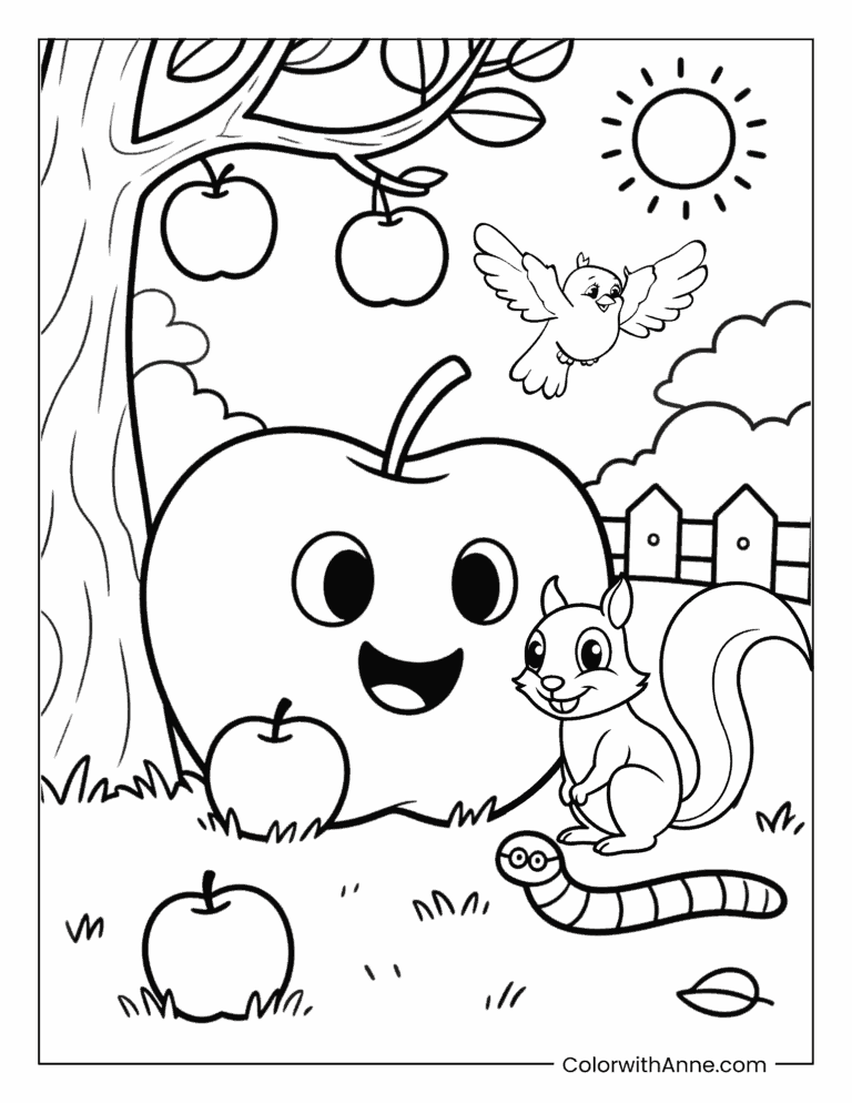 Apple Coloring Pages (Free PDF Printables) - ColorwithAnne