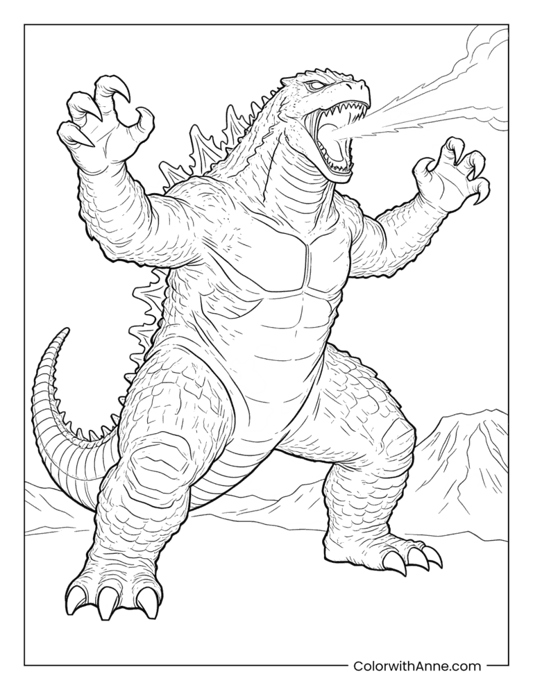 20 Godzilla Coloring Pages (Free PDF Printables)