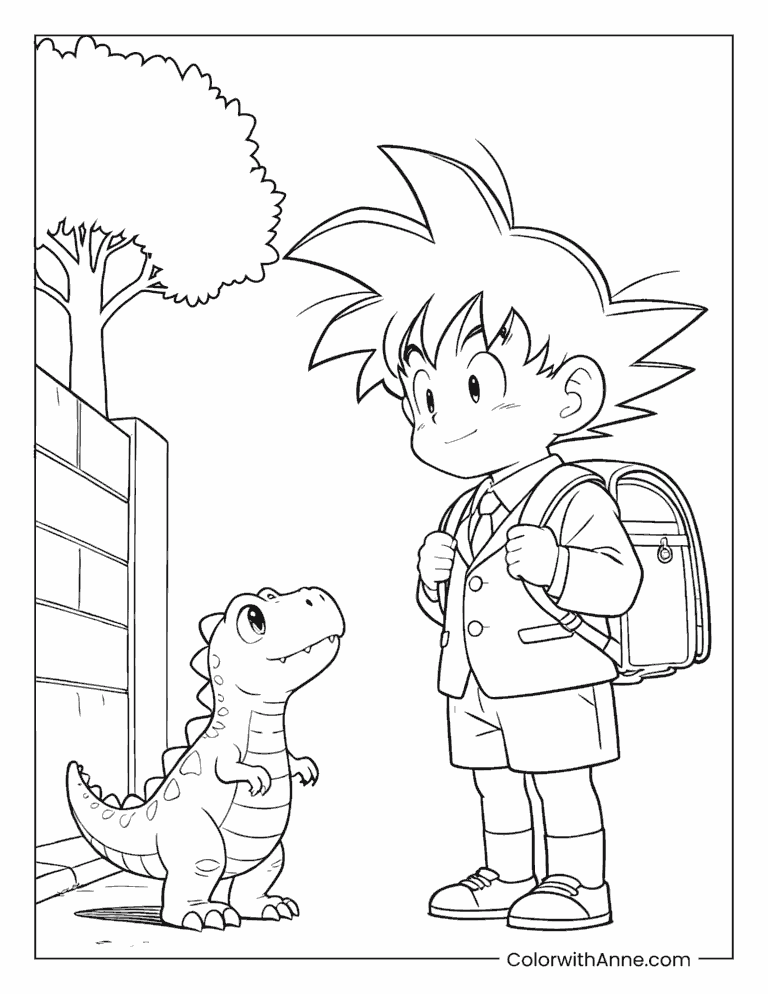 Goku Coloring Pages (Free PDF Printables) - ColorwithAnne