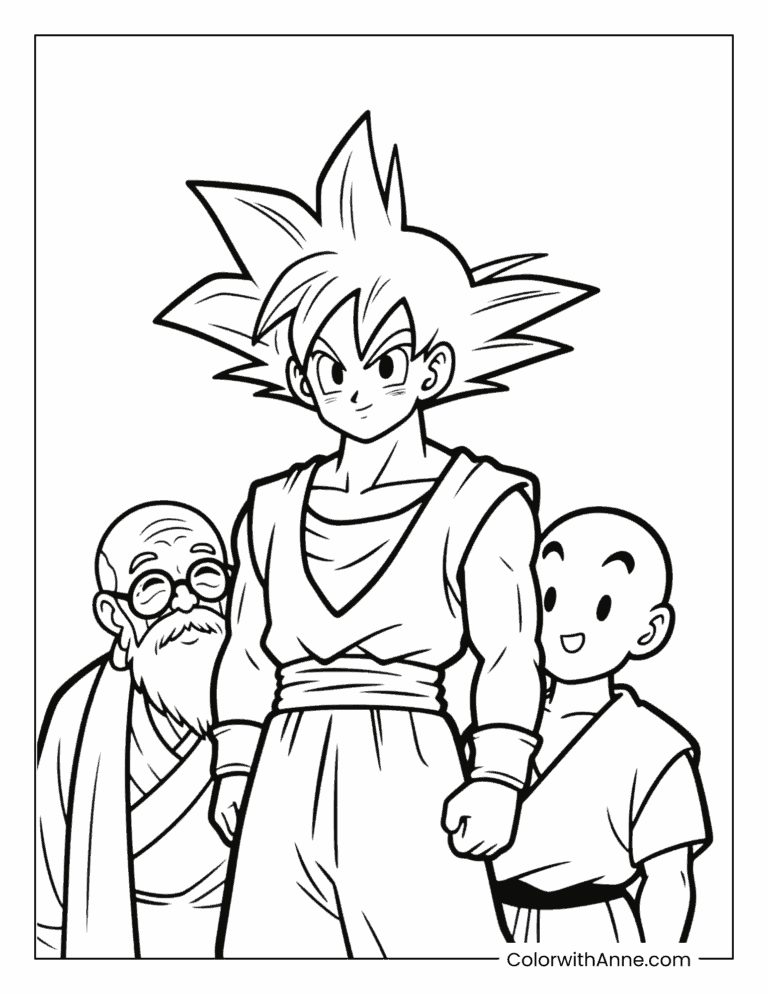 Goku Coloring Pages (Free PDF Printables) - ColorwithAnne