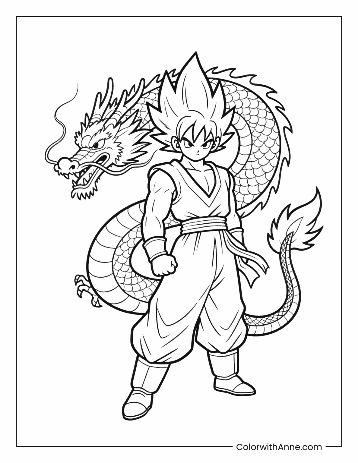 Goku Coloring Pages (Free PDF Printables) - ColorwithAnne